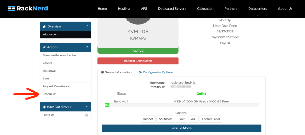 Changing Your VPS Primary IPv4 Address with RackNerd — RackNerd