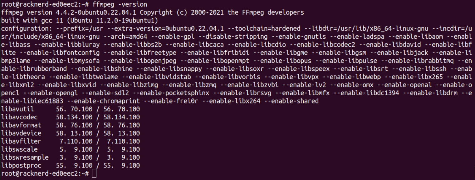 How to Install FFmpeg on Ubuntu Server — RackNerd